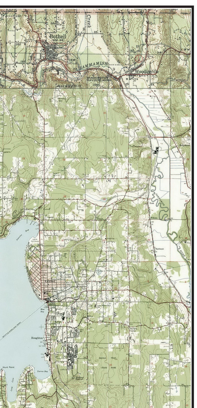 Lake Washington Ca. 1949 USGS Old Topographic Map Custom - Etsy