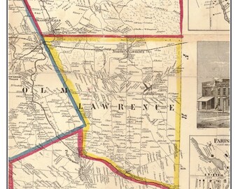 1865 Map of Rossie Township Saint Lawrence County New York - Etsy