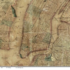 Hudson County NJ 1863 Wall Map - Custom Reprint With Homeowner Names ...