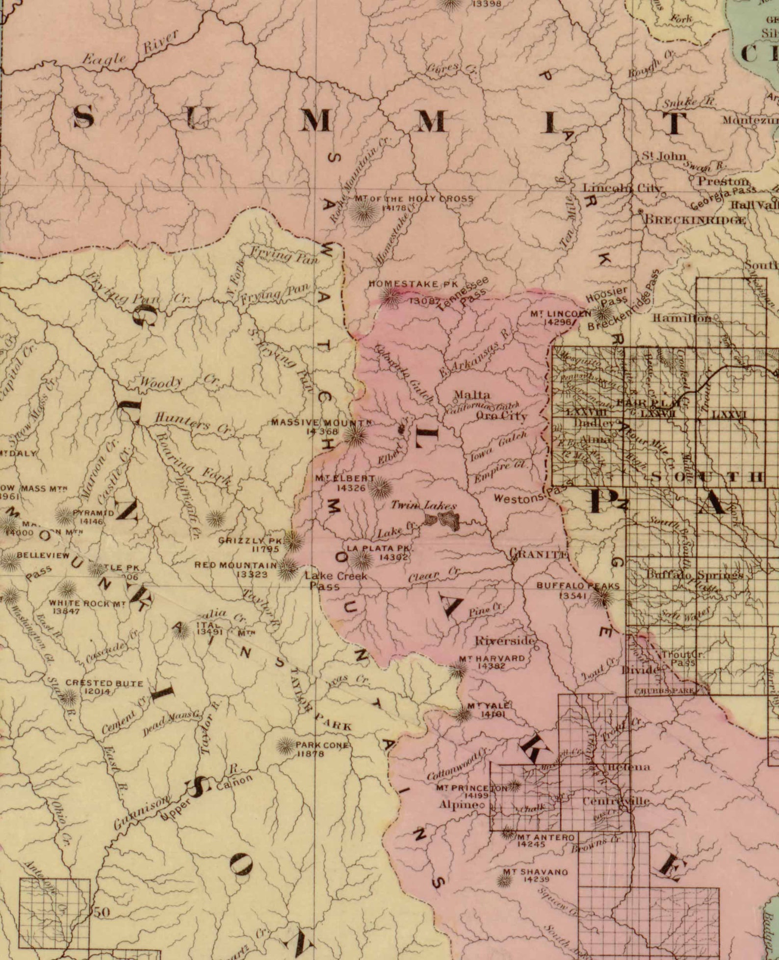 Colorado State 1878 Old Map Reprint Sectional Map - Etsy