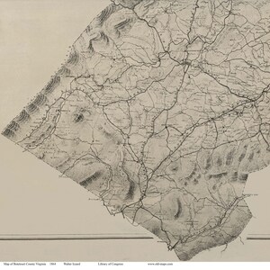 Botetourt County Virginia 1864 - Old Wall Map With Homeowner Names ...