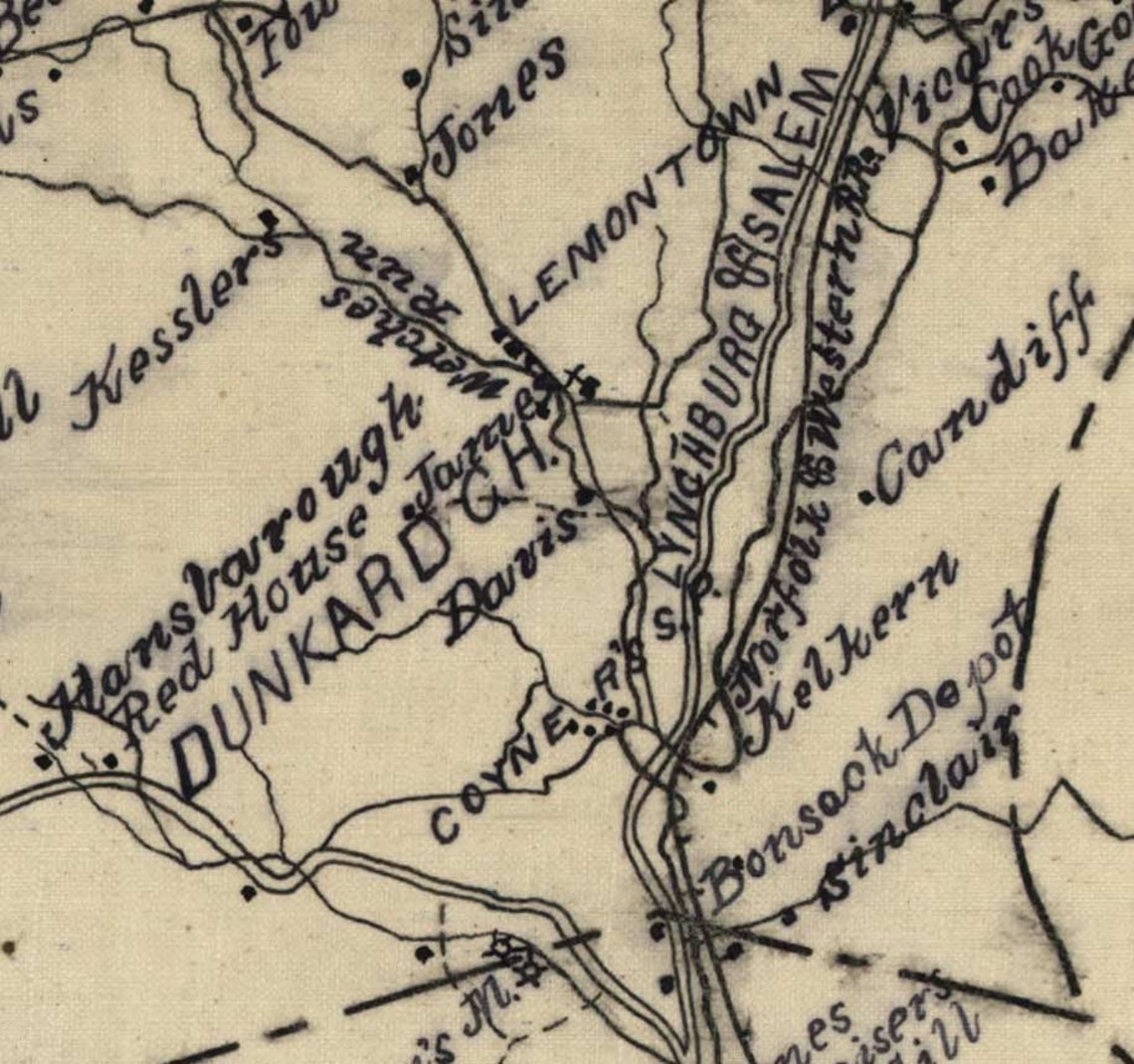 Botetourt & Roanoke Counties Virginia 1865 1885 Wall Map - Etsy UK