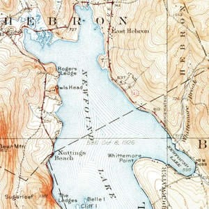 Newfound Lake 1927 Old Topographic Map by USGS Custom | Etsy