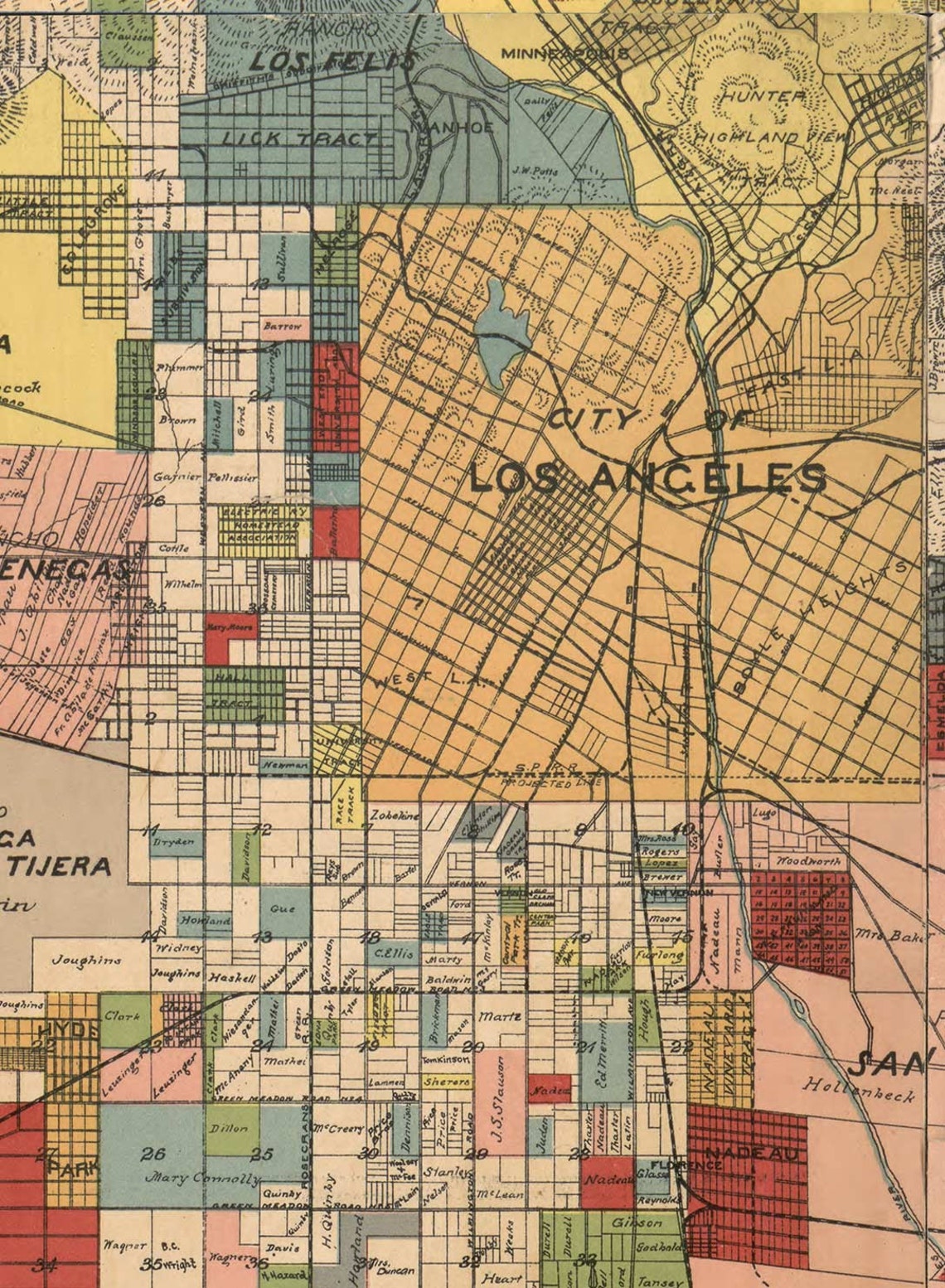 Los Angeles County California 1888 Old Wall Map Reprint With - Etsy
