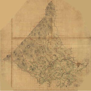 Greene County Virginia Ca 1860 Old Wall Map With Homeowner Names ...