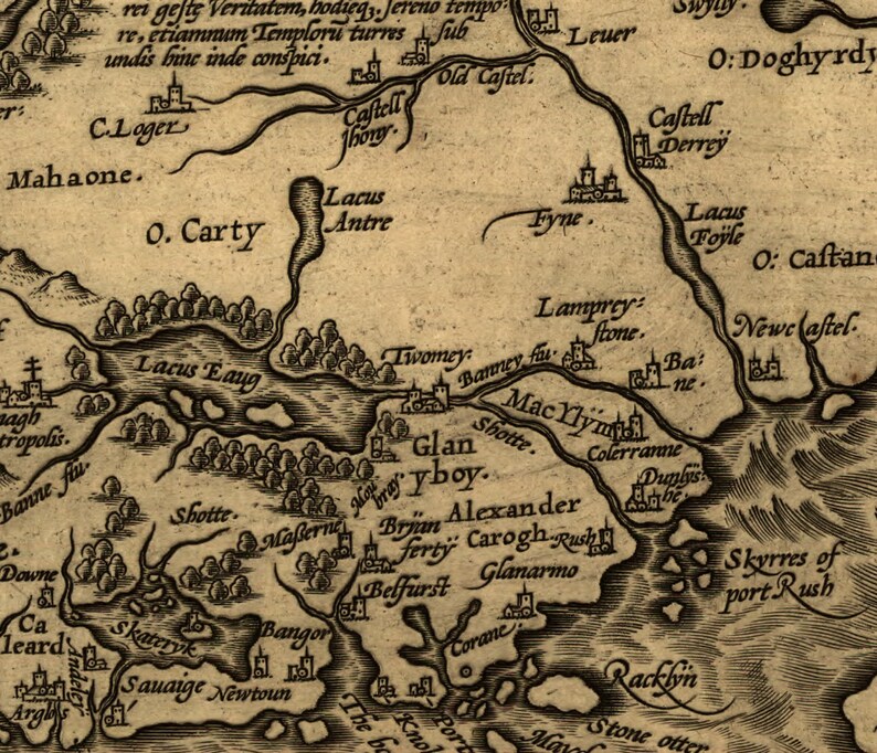 Ireland 1598 Map by Ortelius Old Map Reprint - Etsy