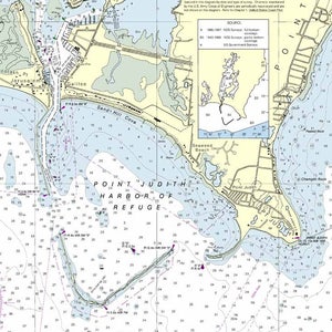 Point Judith Harbor RI - 2013 Nautical Map by the USCGS - Reprint ...