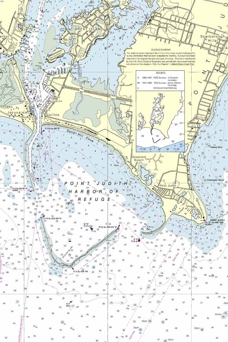 Point Judith Harbor RI 2013 Nautical Map by the USCGS - Etsy