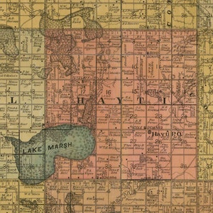 Hamlin County South Dakota 1897 - Old Wall Map With Landowner Names ...