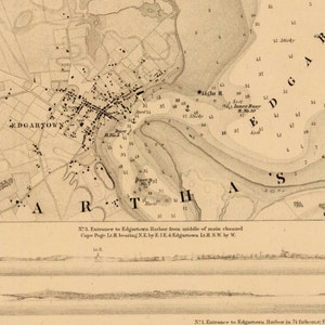 Edgartown Harbor, MA -1848 Nautical Map - Reprint - 20000 Harbors 346 ...