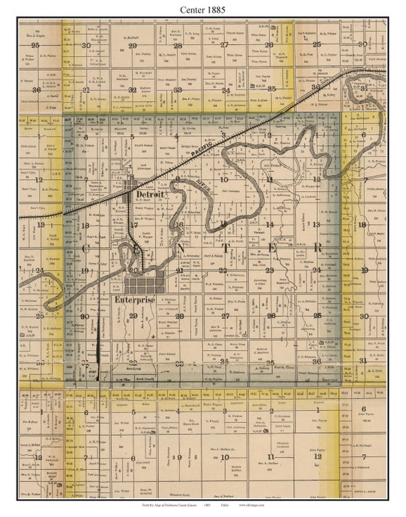 Center 1885 Old Town Map With Homeowner Names Enterprise | Etsy