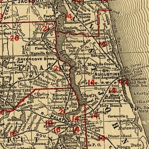 Florida 1900 State Map - by Rand Mcnally & Co. - Reprint - Etsy