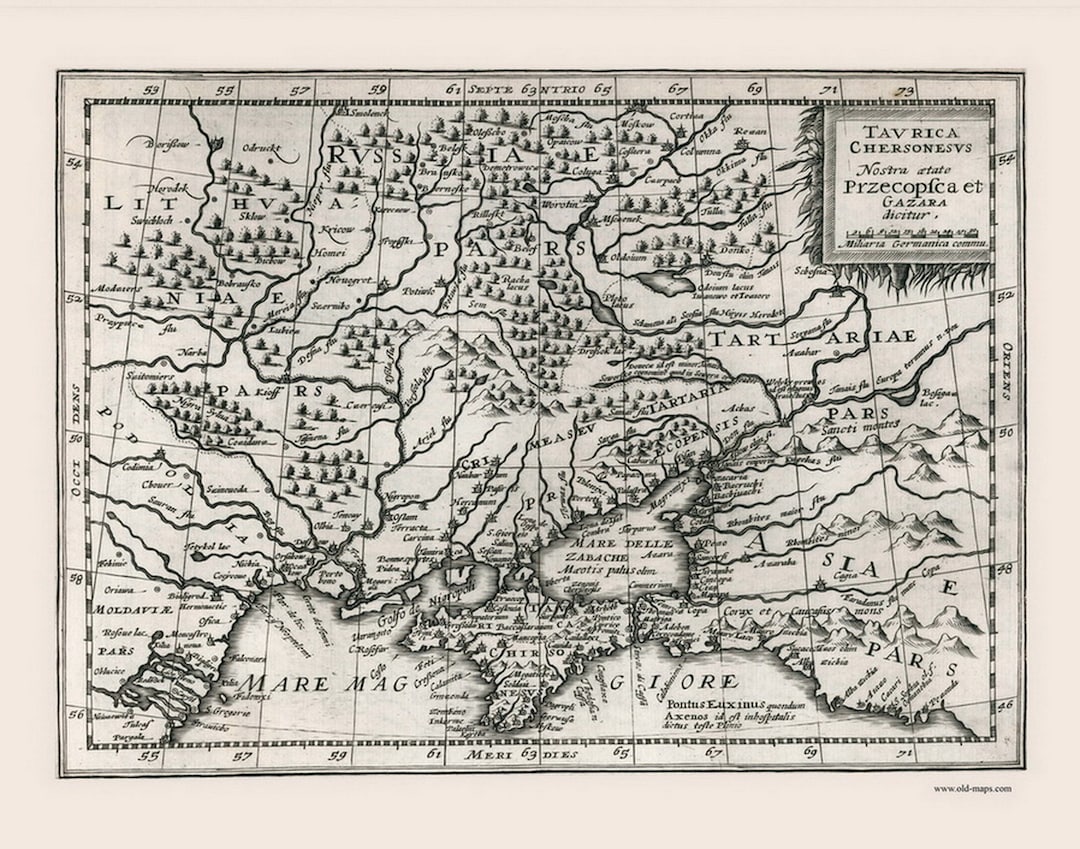 Ukraine 1607 Old Map - Fundraiser for Ukraine - Mercator A - Wall Map ...