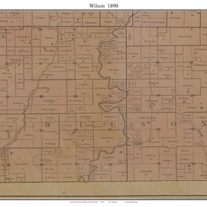 Wilson 1890 Old Town Map With Homeowner Names Missouri Grundy County ...