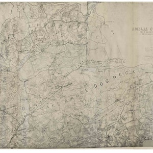 Amelia County Virginia 1860x - Old Wall Map With Homeowner Names ...