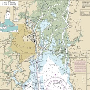 Mobile Bay 2014 Nautical Old Map Reprint - Alabama -fairhope Bon Secour ...