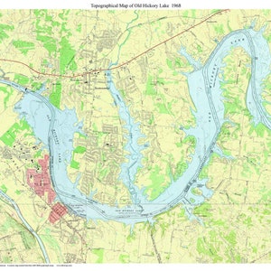 Old Hickory Lake 1968 Old Map (western Section) Topo Nashville ...