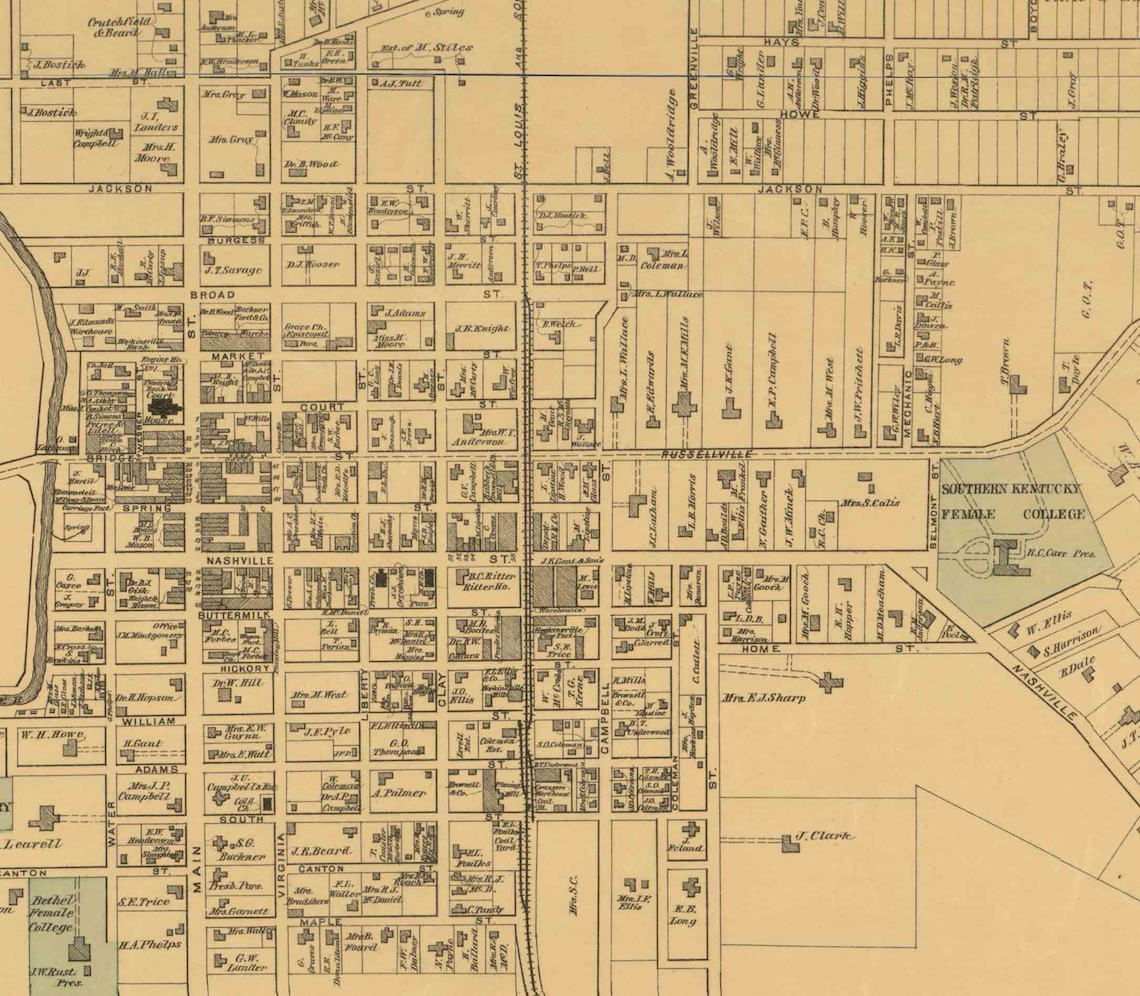 Christian County Kentucky 1878 Old Wall Map With Homeowner - Etsy