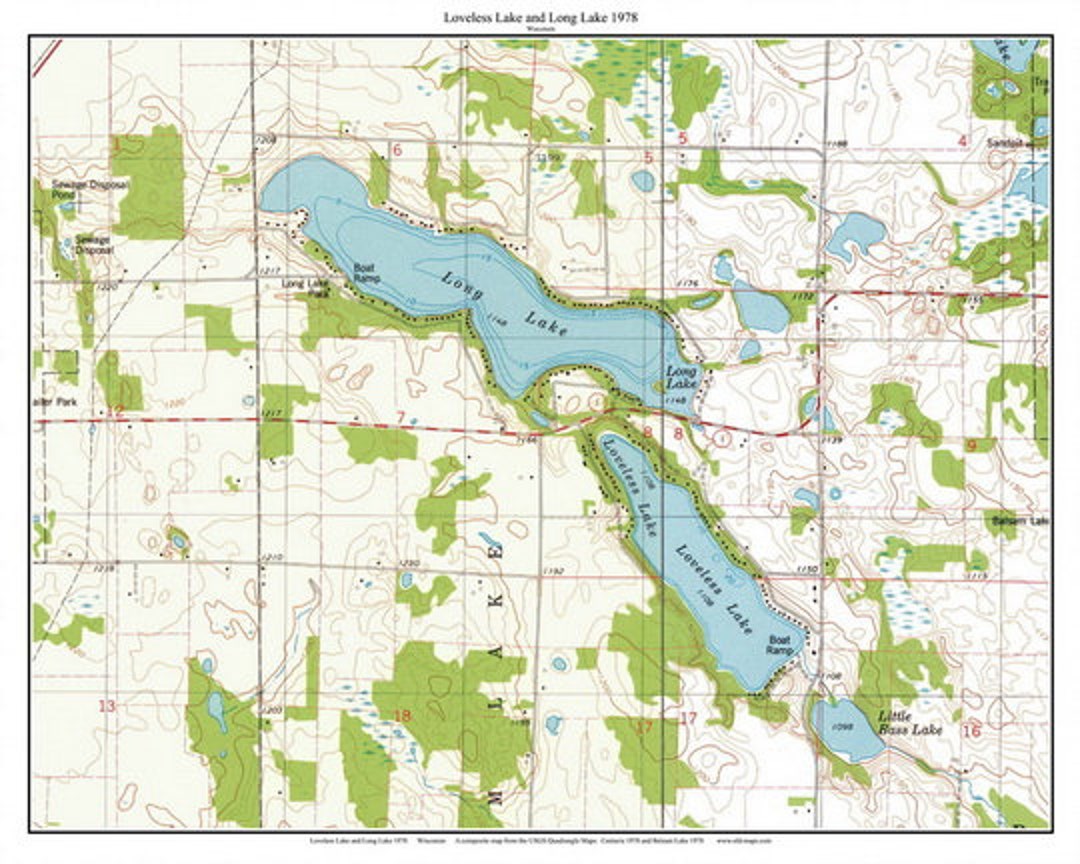 Loveless Lake and Long Lake 1978 Polk County - USGS Old Topographic Map ...