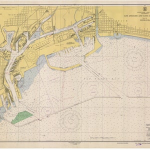 Los Angeles & Long Beach Harbors 1948 Nautical Map - PC Harbors 5147 ...