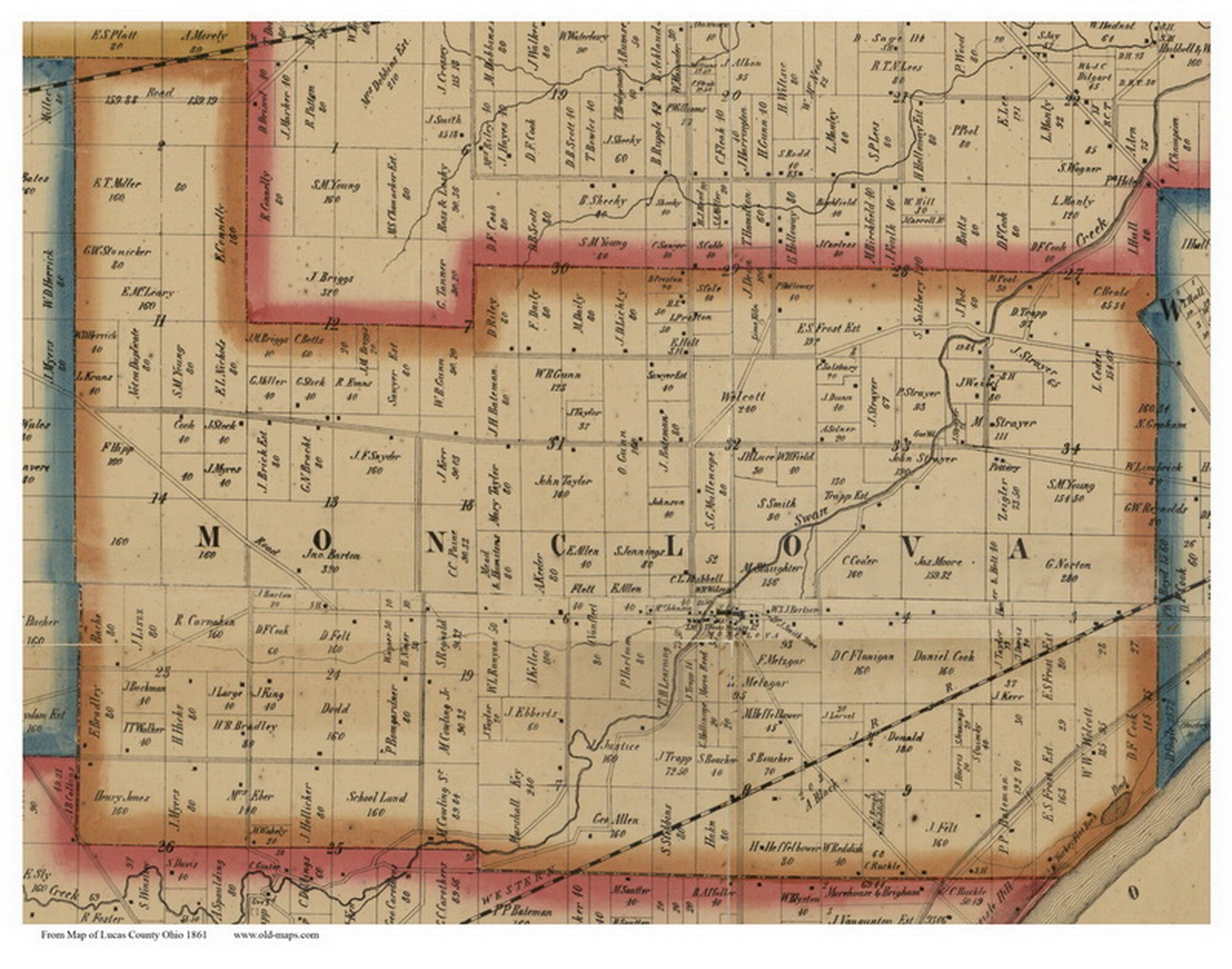 Wall Hangings Home & Living Reprint Genealogy Monclava 1861 Old Town ...