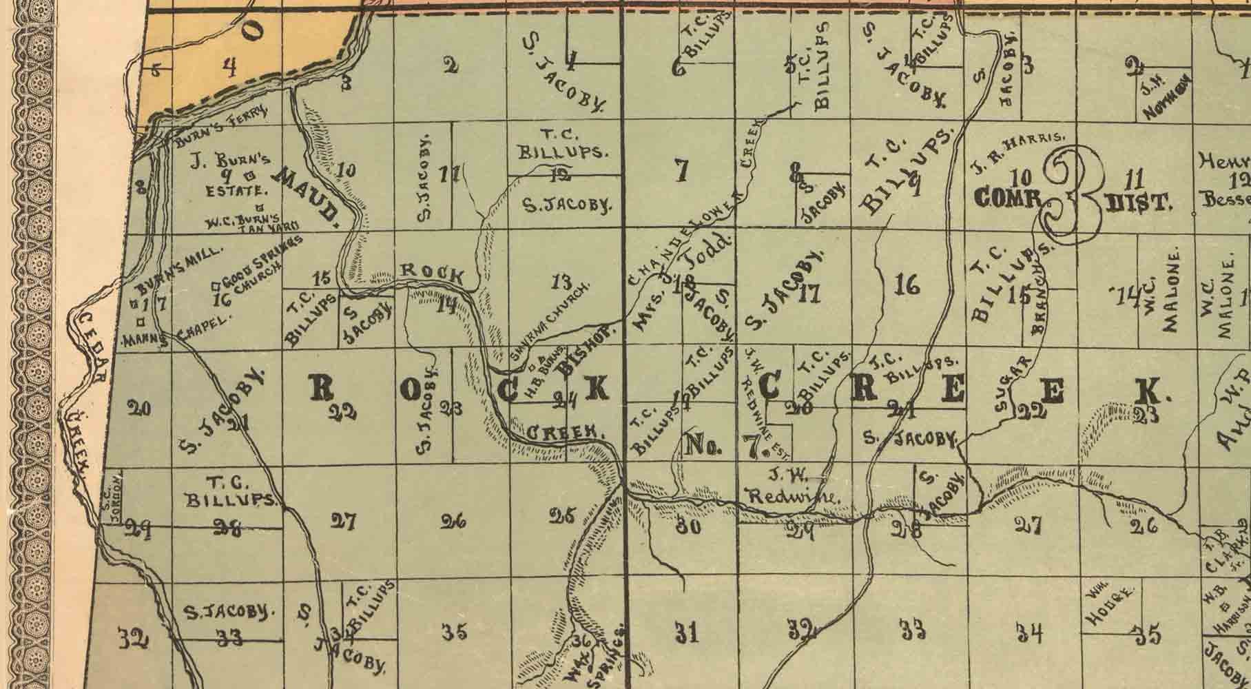 Colbert County Alabama 1896 - Old Wall Map With Landowner Names ...