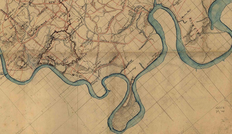 Henrico County Virginia 1864 - Old Wall Map With Homeowner Names ...