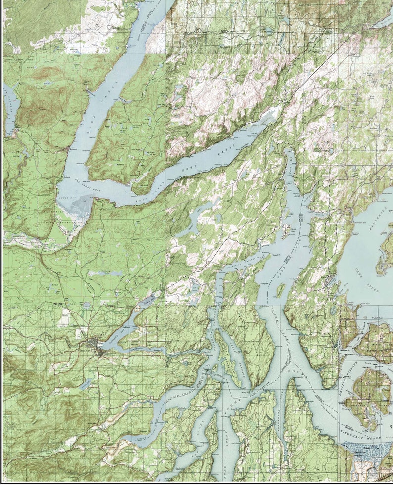 Puget Sound - Ca. 1940 - USGS Old Topographic Map Custom Composite ...