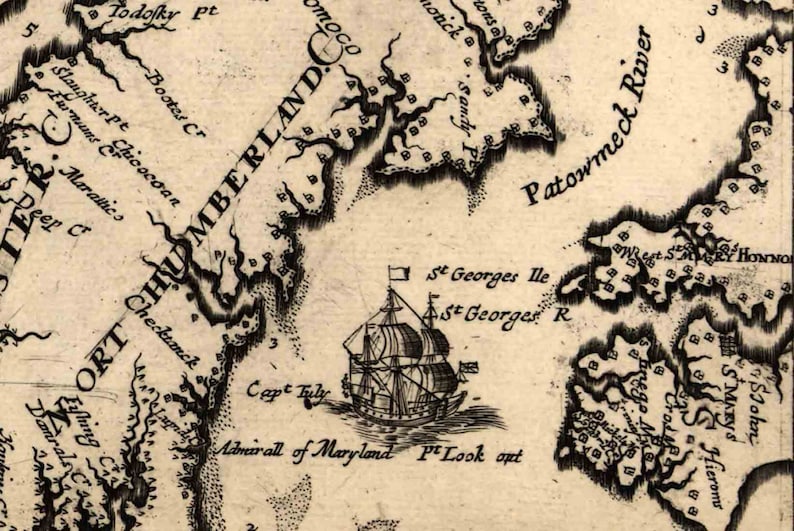 Virginia 1673 State Map Herman Reprint | Etsy