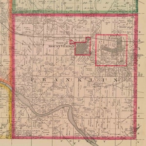 Linn County Iowa 1881 Old Wall Map With Landowner Names Farm Lines ...