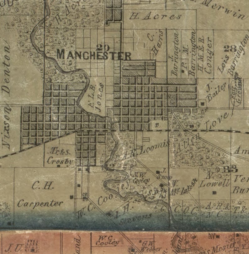 Delaware County Iowa 1869 Old Wall Map Reprint With - Etsy