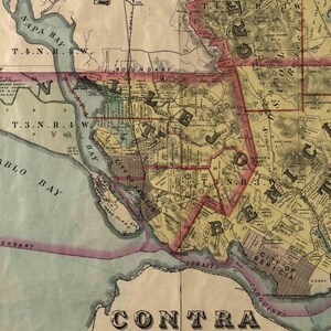Solano County California 1890 - Old Wall Map Reprint With Landowner ...