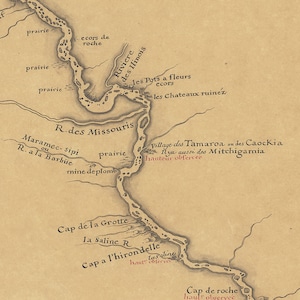 Mississippi River 1702 a Detailed French Colonial Map River Only - USA ...