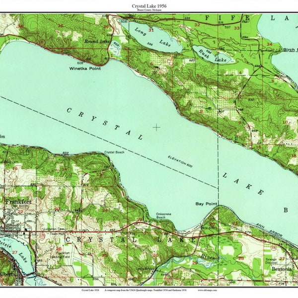 Topographic Map of Lake Michigan - Etsy