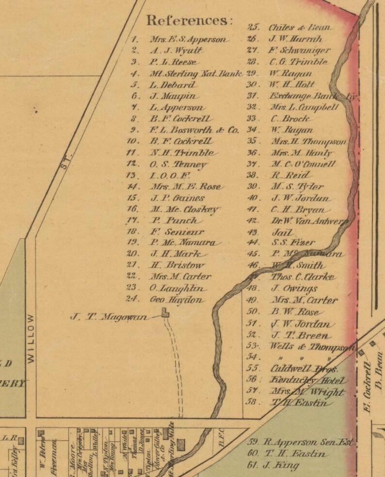 Montgomery County Kentucky 1879 Old Wall Map With Homeowner - Etsy