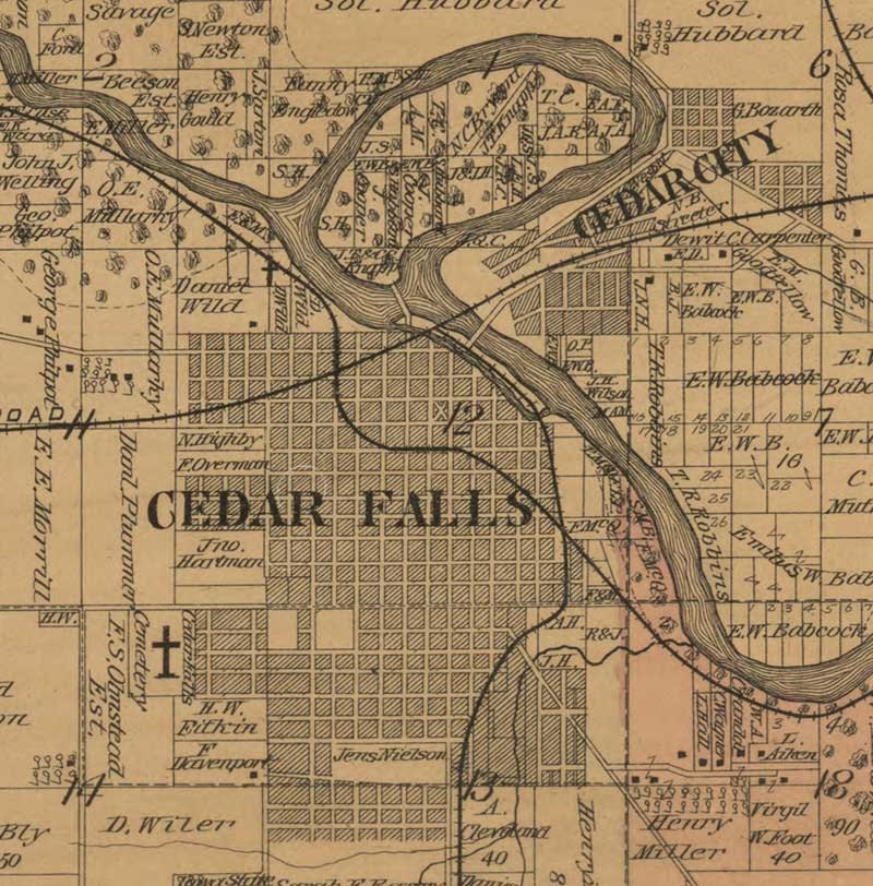 Black Hawk County Iowa 1887 - Old Wall Map Reprint With Landowner Names ...
