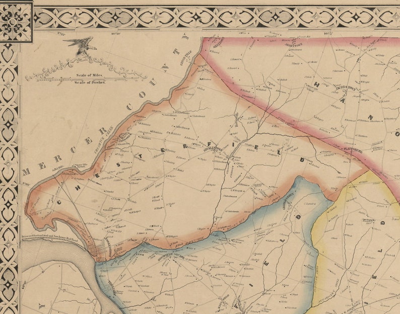 Chesterfield 1849 Old Town Map With Homeowner Names | Etsy