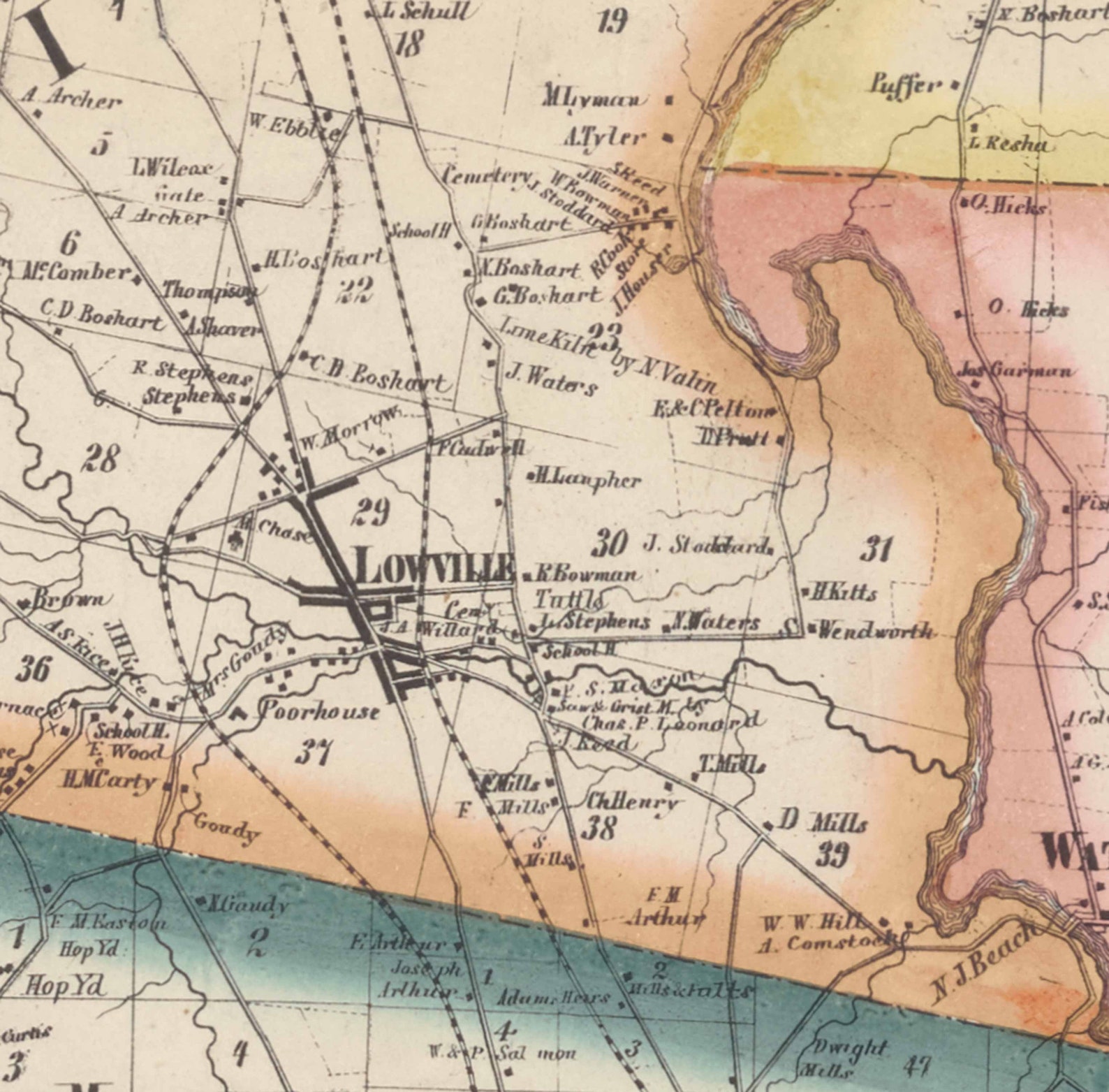 Lewis County New York 1857 Old Wall Map Reprint With - Etsy