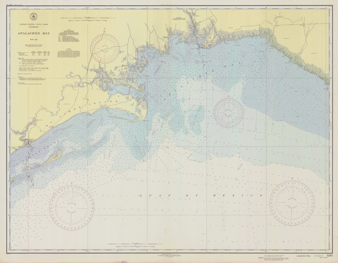 Apalachee Bay - 1943 Ochlockonee Bay Aucilla River Rock Point St George ...