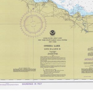 Oneida Lake 1977 Nautical Map Reprint 40000 - Great Lakes NY 3 - 184 - Etsy