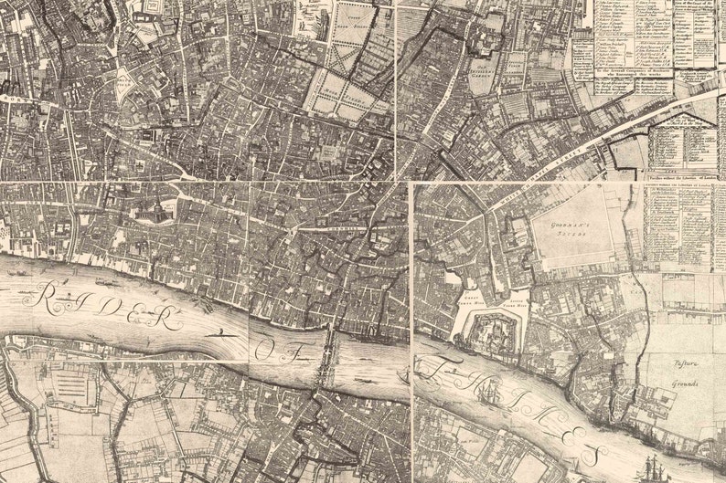 London England 1682 Old Map Reprint - Etsy