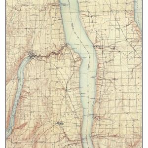 Seneca Lake - 1902 USGS Old Topographical Map Custom Composite Reprint ...