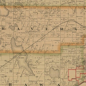 Nicollet County Minnesota 1885 - Old Wall Map Reprint With Homeowner ...
