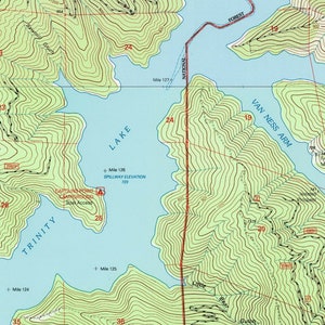 Trinity Lake 1998 Old Topographic Map USGS Custom Composite Reprint ...
