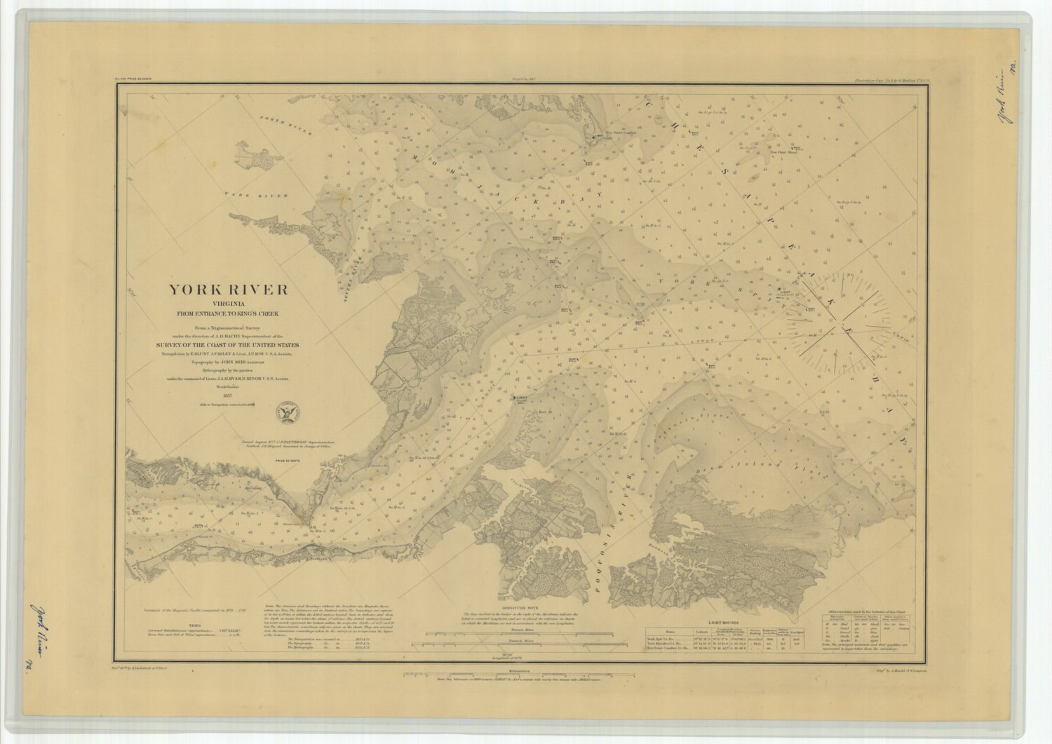 York River From Entrance to Kings Creek - 1884 Nautical Map ...