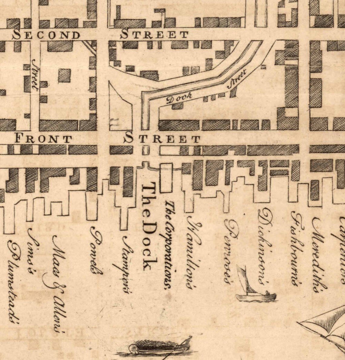 Philadelphia 1762 Old Map Reprint Scull Pennsylvania | Etsy