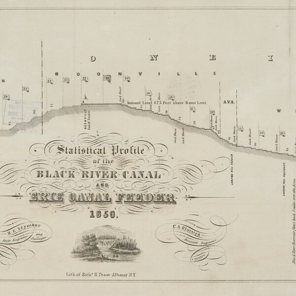 Old Erie Canal Map - Etsy