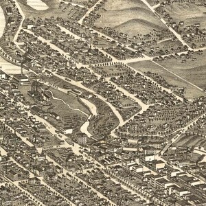 Akron Ohio - 1882 Birds Eye View - Reprint - Etsy