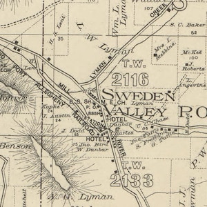 Potter County Pennsylvania 1893 - Wall Map With Homeowner Names ...