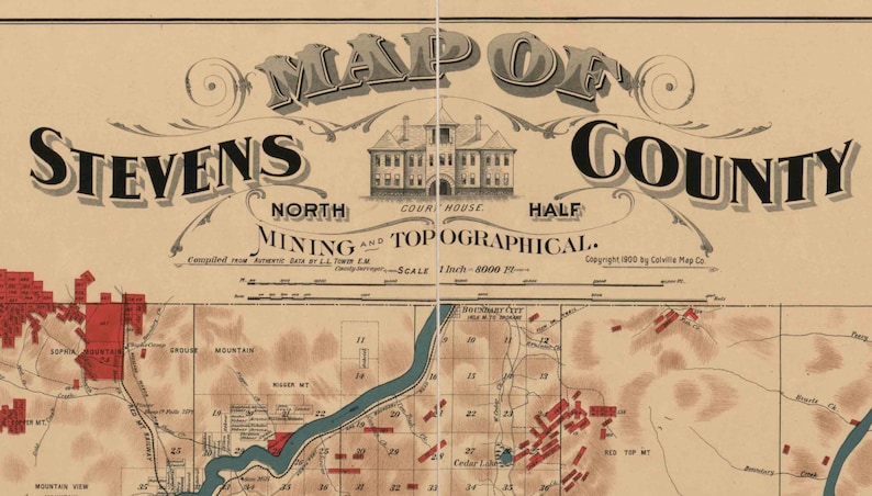 Stevens County Washington 1900 Land Owners Names Old Map - Etsy